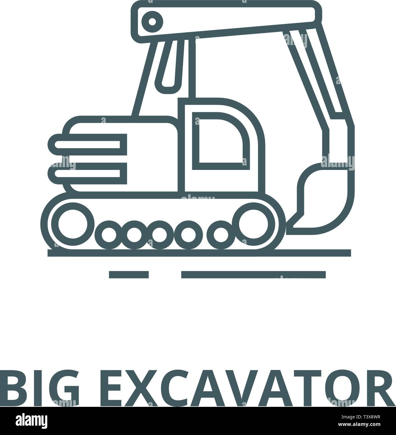 Big bagger Symbol Leitung, Vektor. Big bagger Umrisse Zeichen, Symbol ...