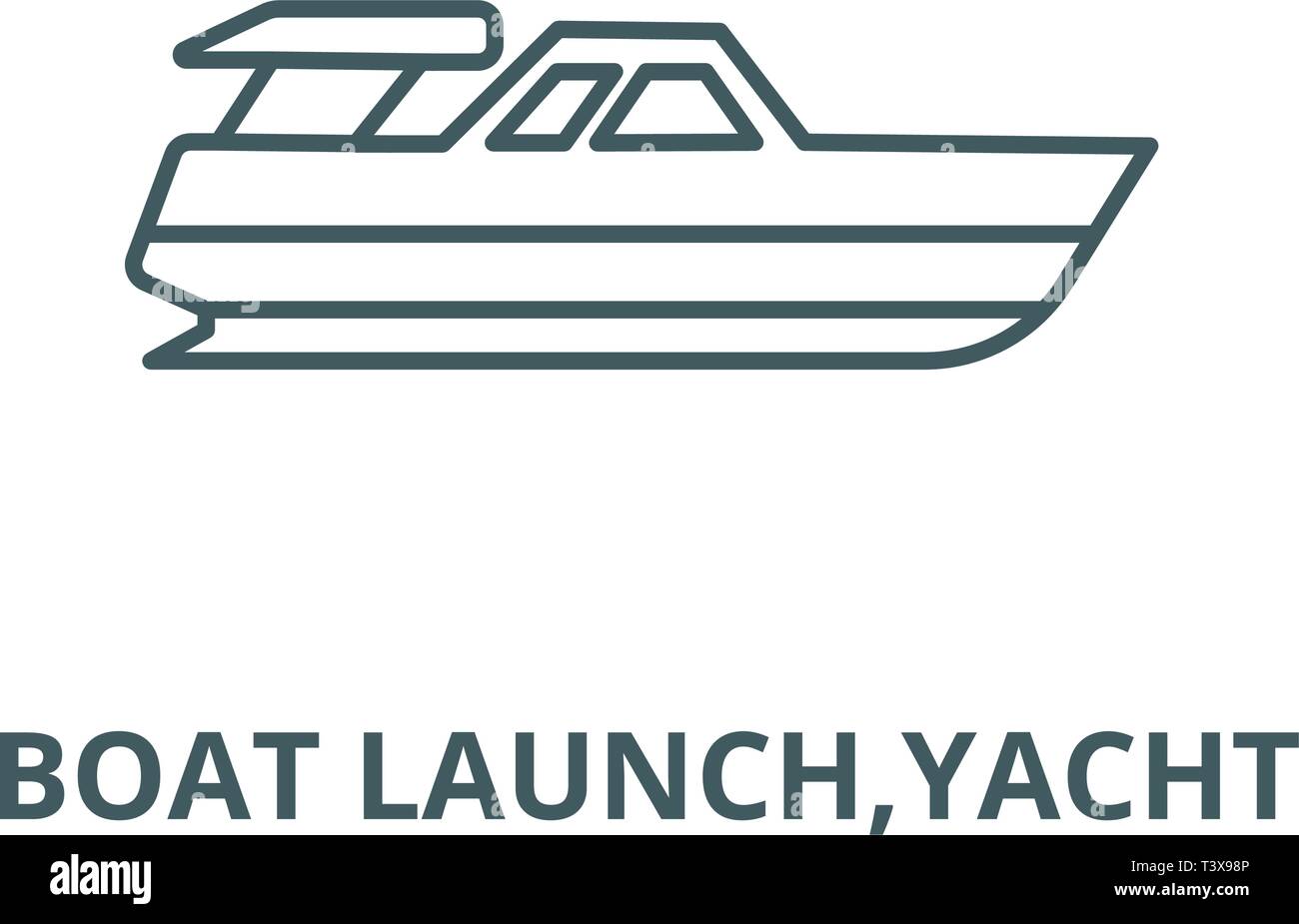 Schiff, Yacht Symbol Leitung, Vektor. Schiff, Yacht Umrisse Zeichen ...