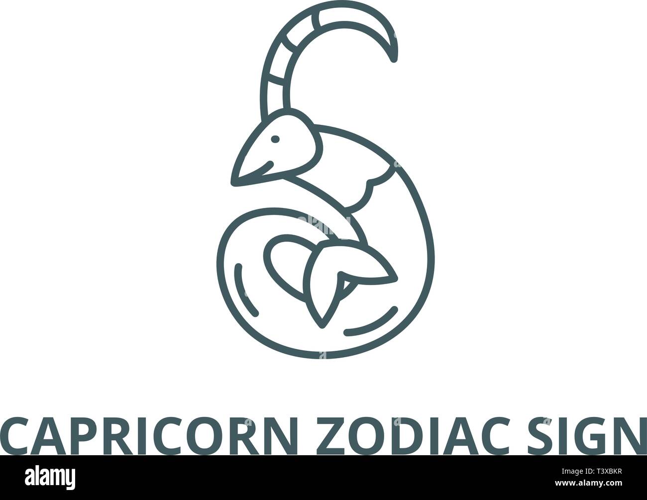 Steinbock Sternzeichen Symbol Leitung, Vektor. Steinbock Sternzeichen ...
