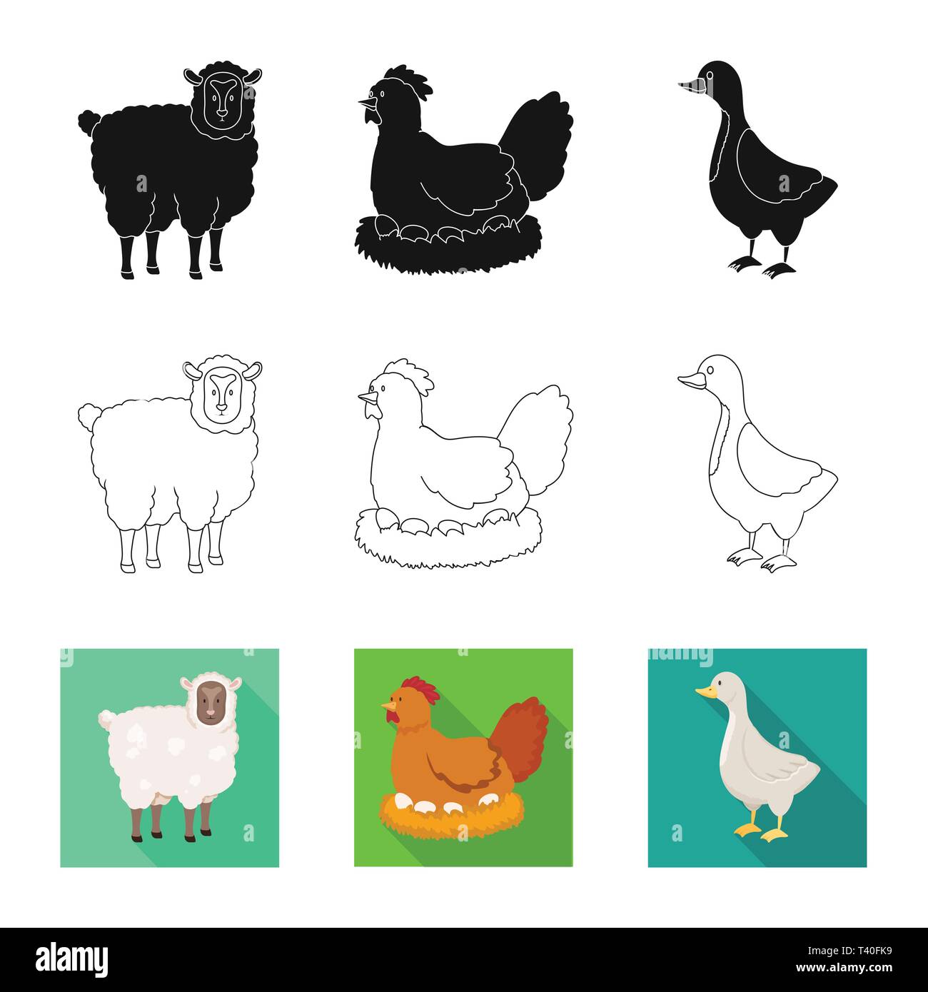 Vektor Design von Zucht- und Küche-Logo. Sammlung von Zucht- und ...