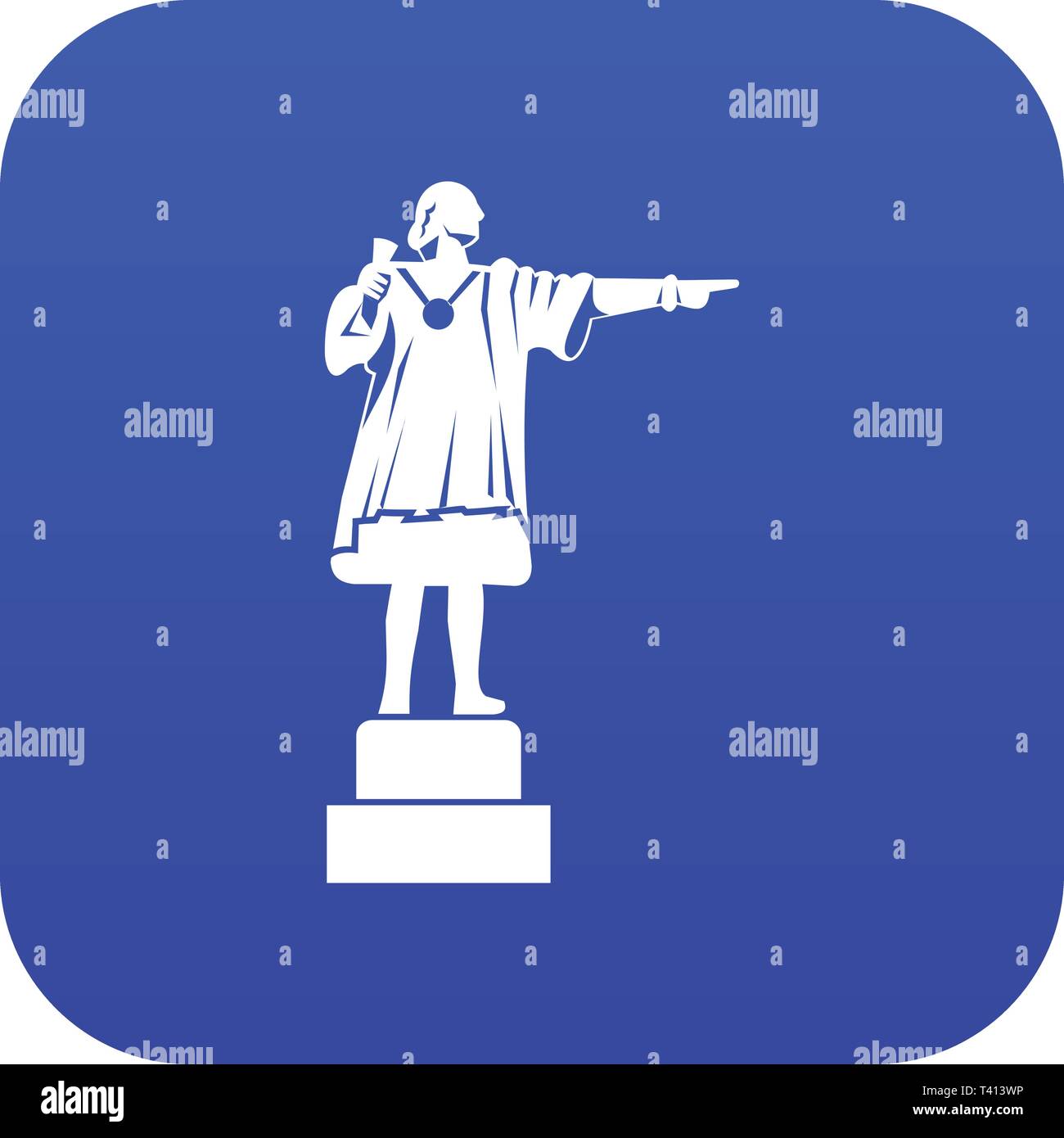 Das Kolumbus Denkmal Symbol digital Blau Stock-Vektorgrafik - Alamy
