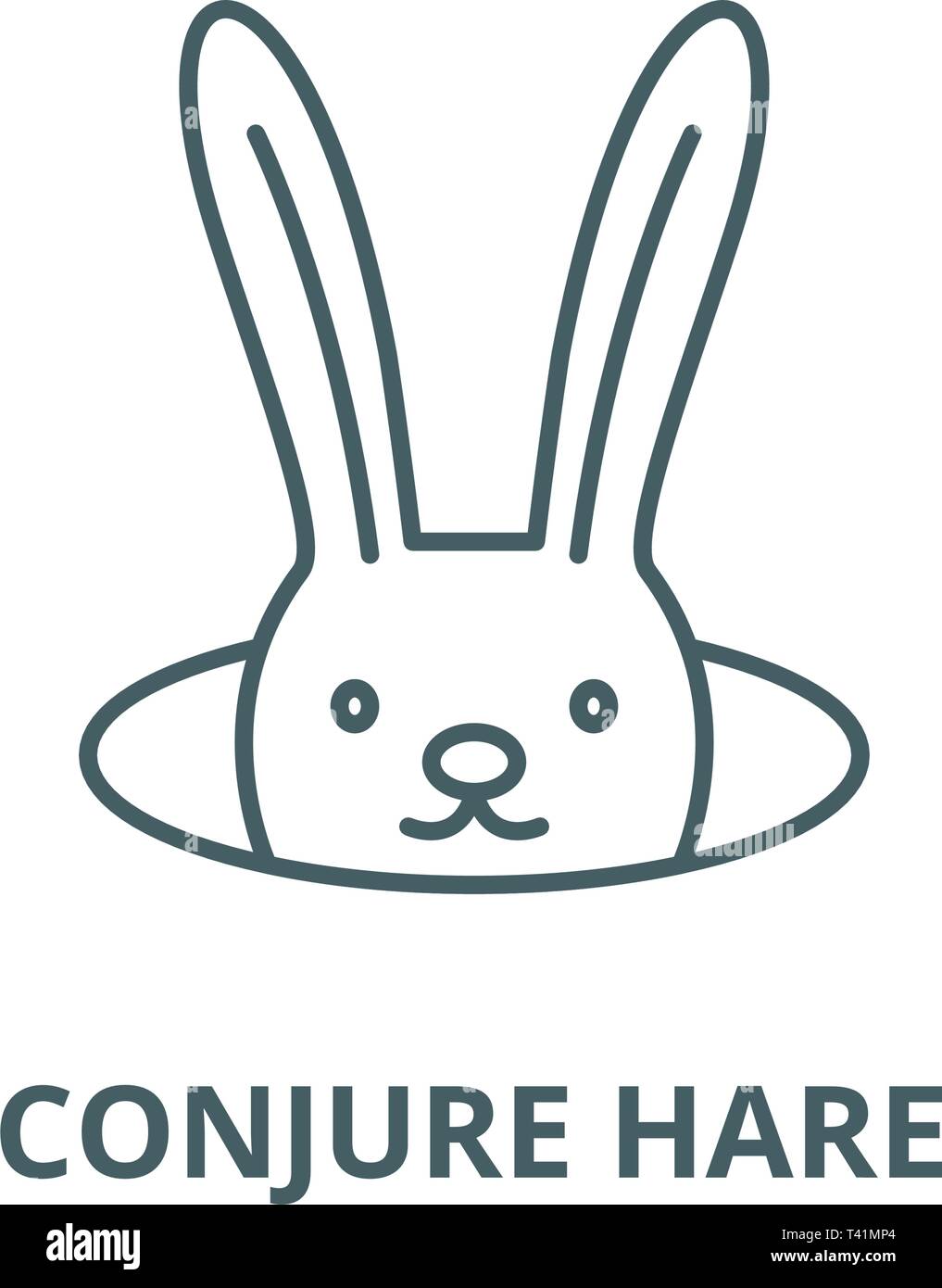 Zaubern hase Symbol Leitung, Vektor. Zaubern hase Umrisse Zeichen ...