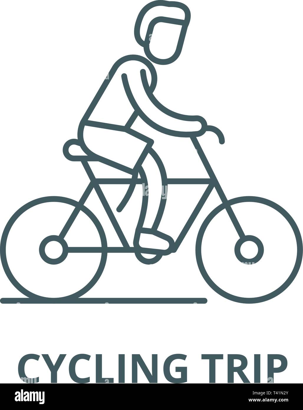 Radtour Symbol Leitung, Vektor. Radtour Umrisse Zeichen, Symbol ...