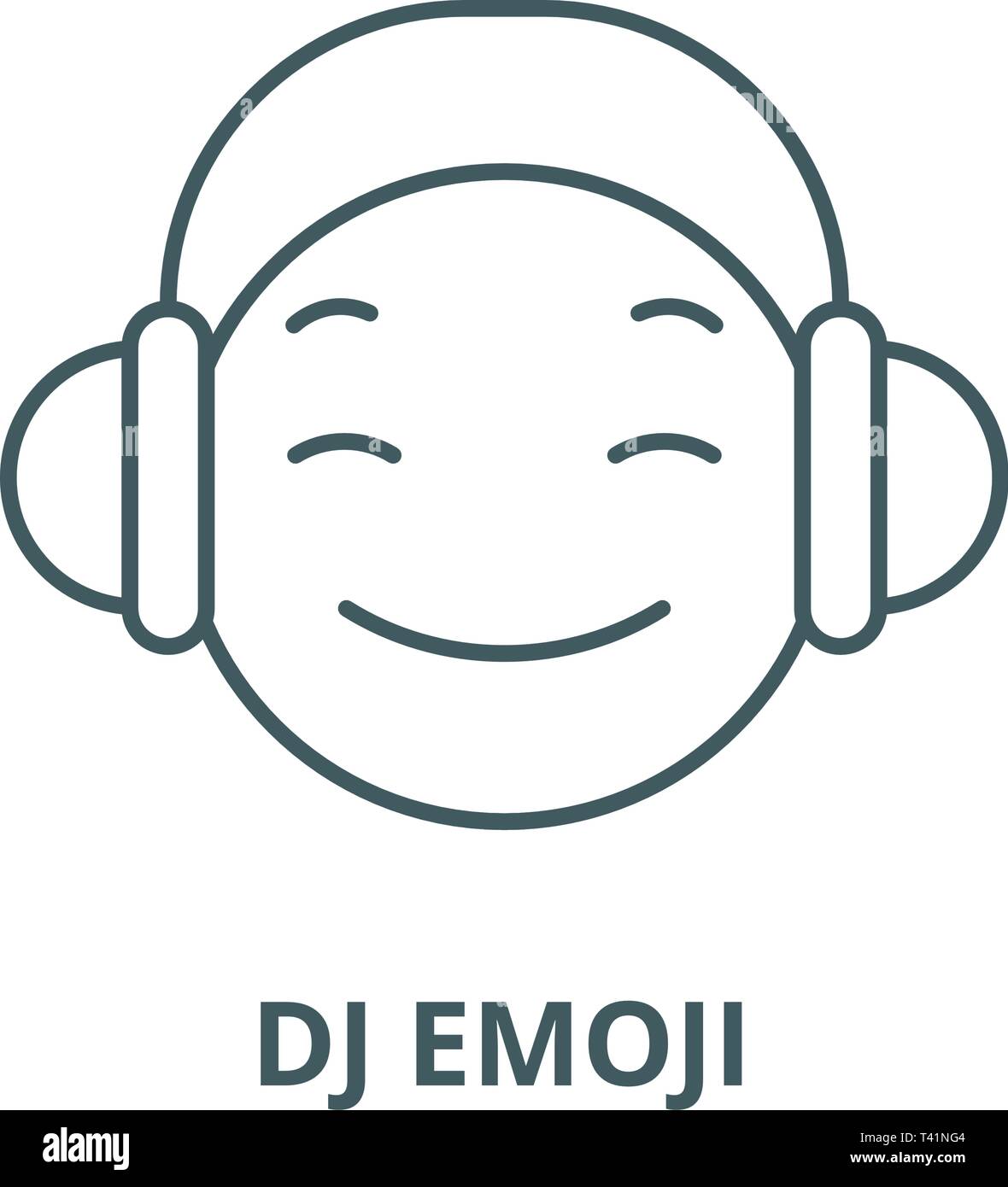 Dj emoji Symbol Leitung, Vektor. Dj emoji Umrisse Zeichen, Symbol ...