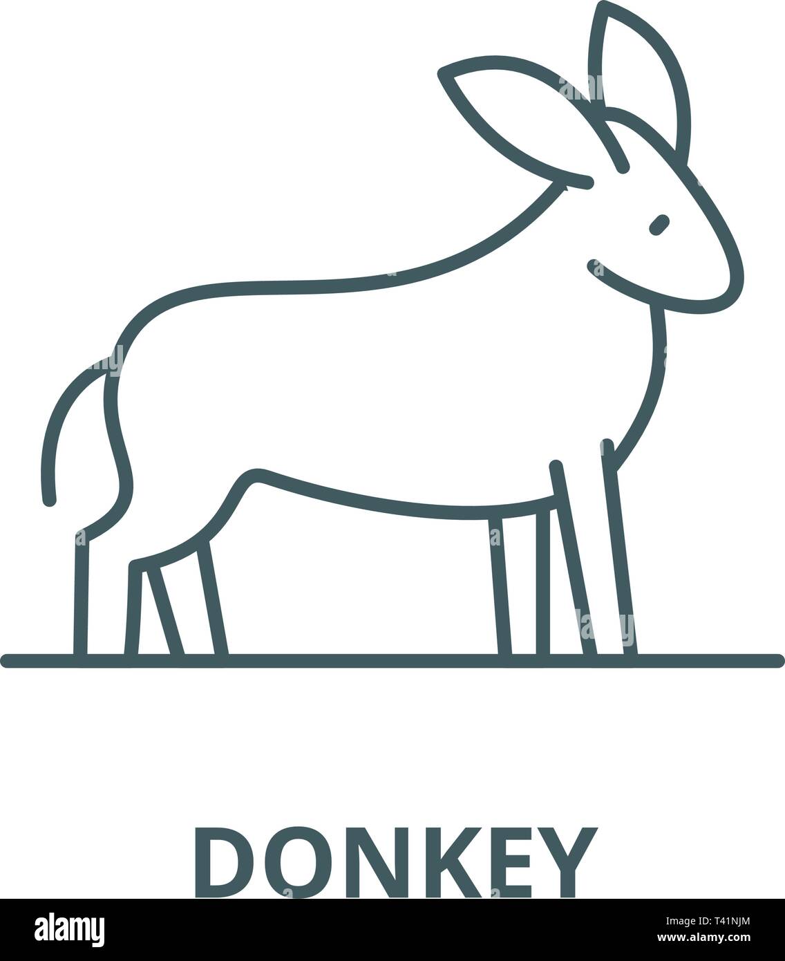 Esel Symbol Leitung, Vektor. Esel Umrisse Zeichen, Symbol, Abbildung ...