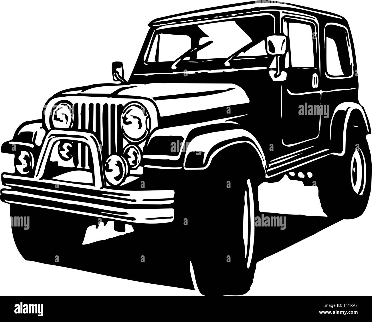 Oldtimer jeep Stock-Vektorgrafiken kaufen - Alamy