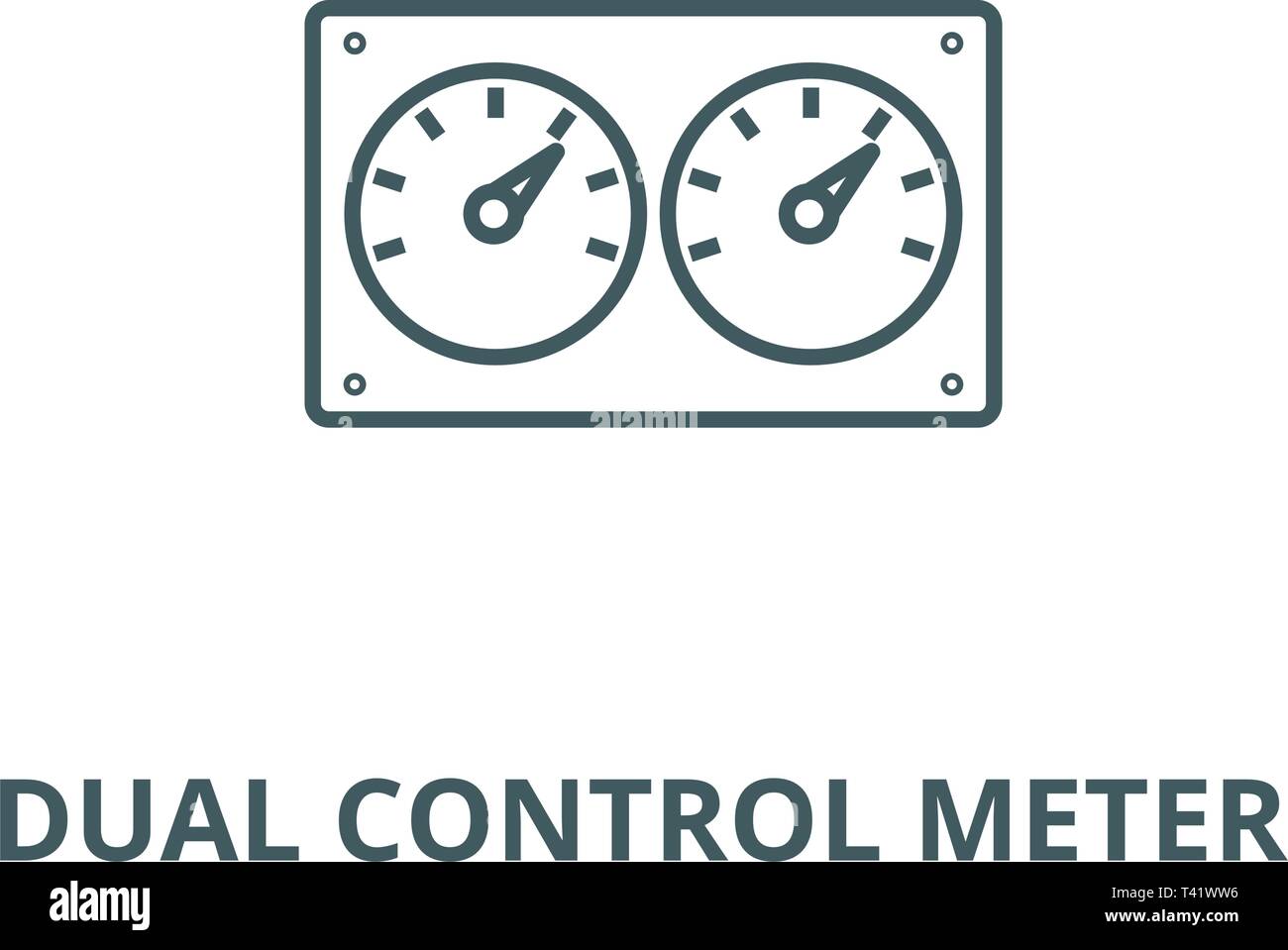 Dual control Meter Symbol Leitung, Vektor. Dual control m Kontur ...
