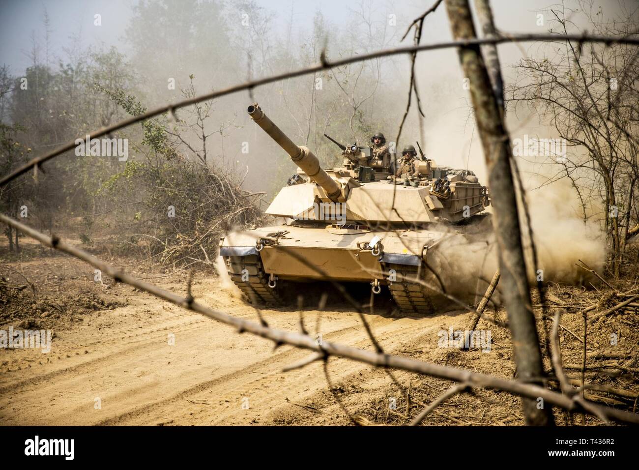 Us-Marines mit Charlie Company, 4th Tank Battalion Rückkehr aus einem ...