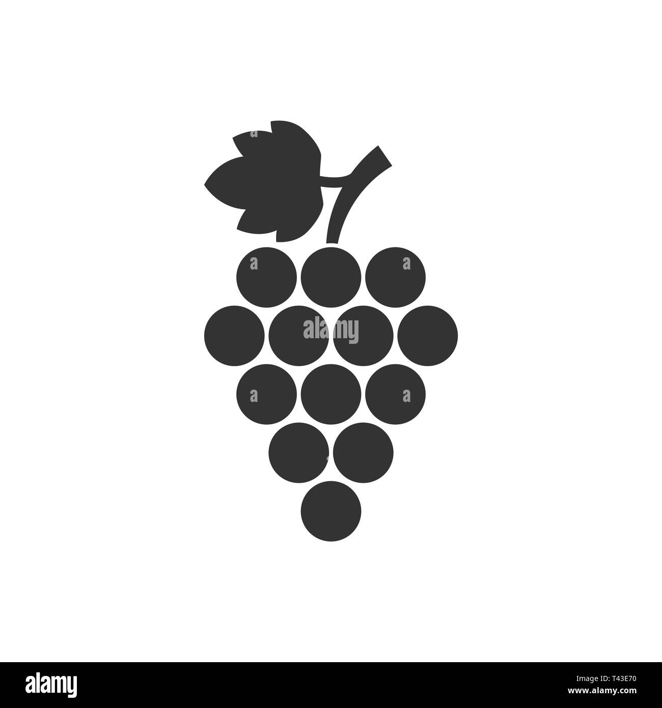 Trauben Früchte zeichen Symbol im flachen Stil. Grapevine Vector ...