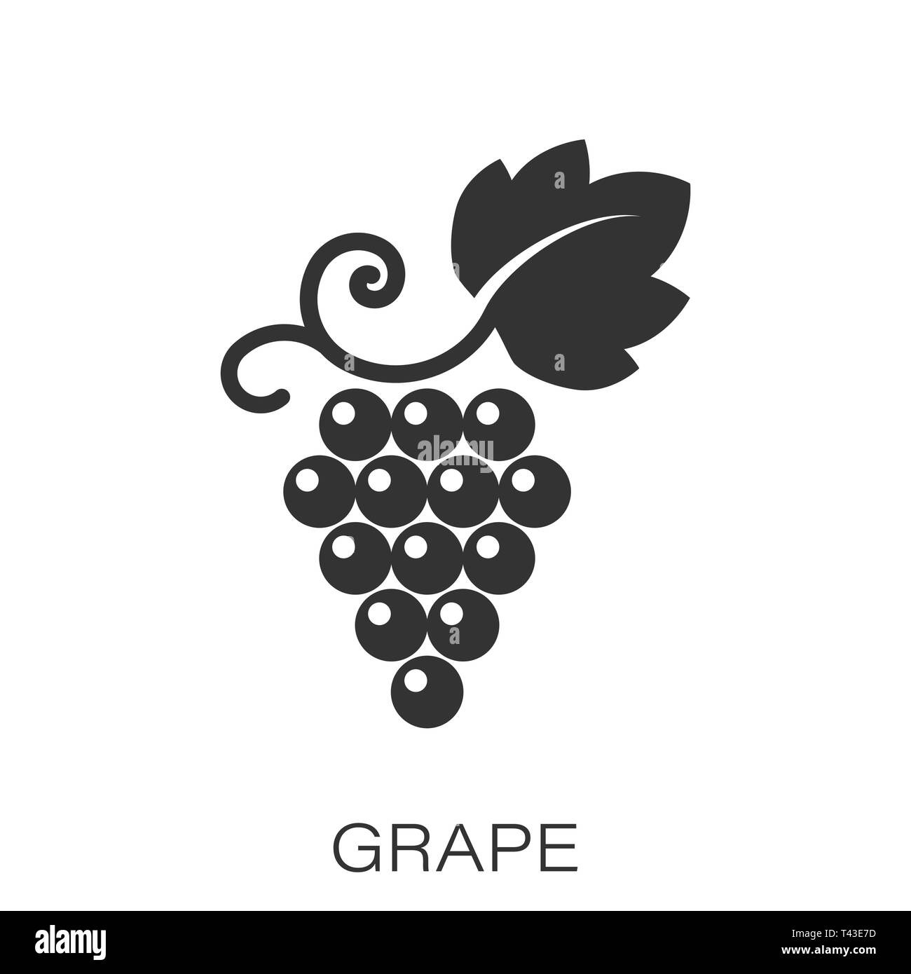 Trauben Früchte zeichen Symbol im flachen Stil. Grapevine Vector ...