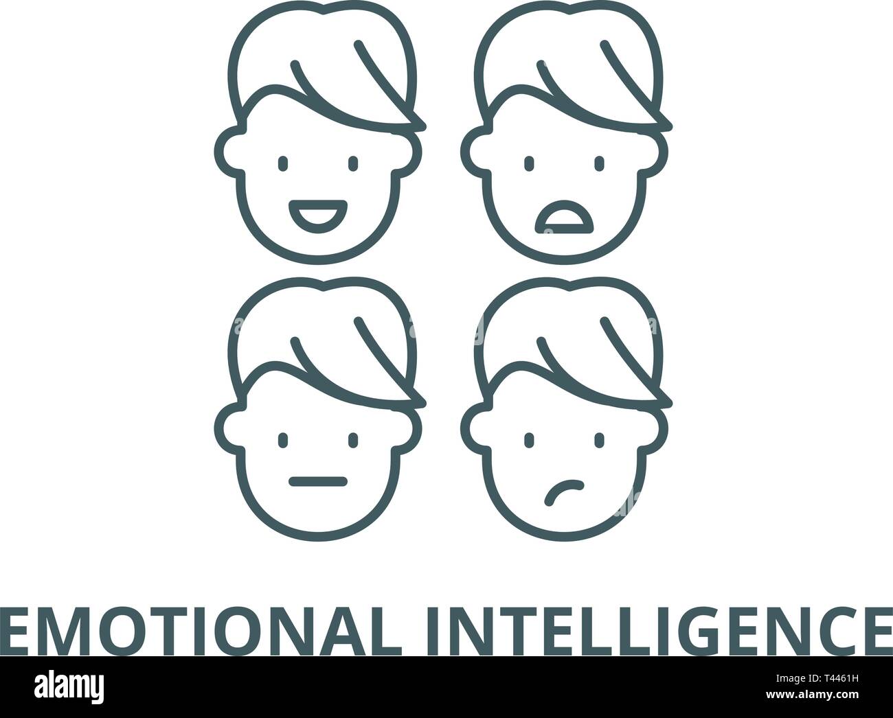 Emotionale Intelligenz Symbol Leitung, Vektor. Emotionale Intelligenz ...