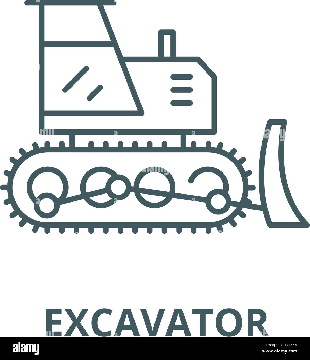 Bagger Symbol Leitung, Vektor. Bagger Umrisse Zeichen, Symbol ...