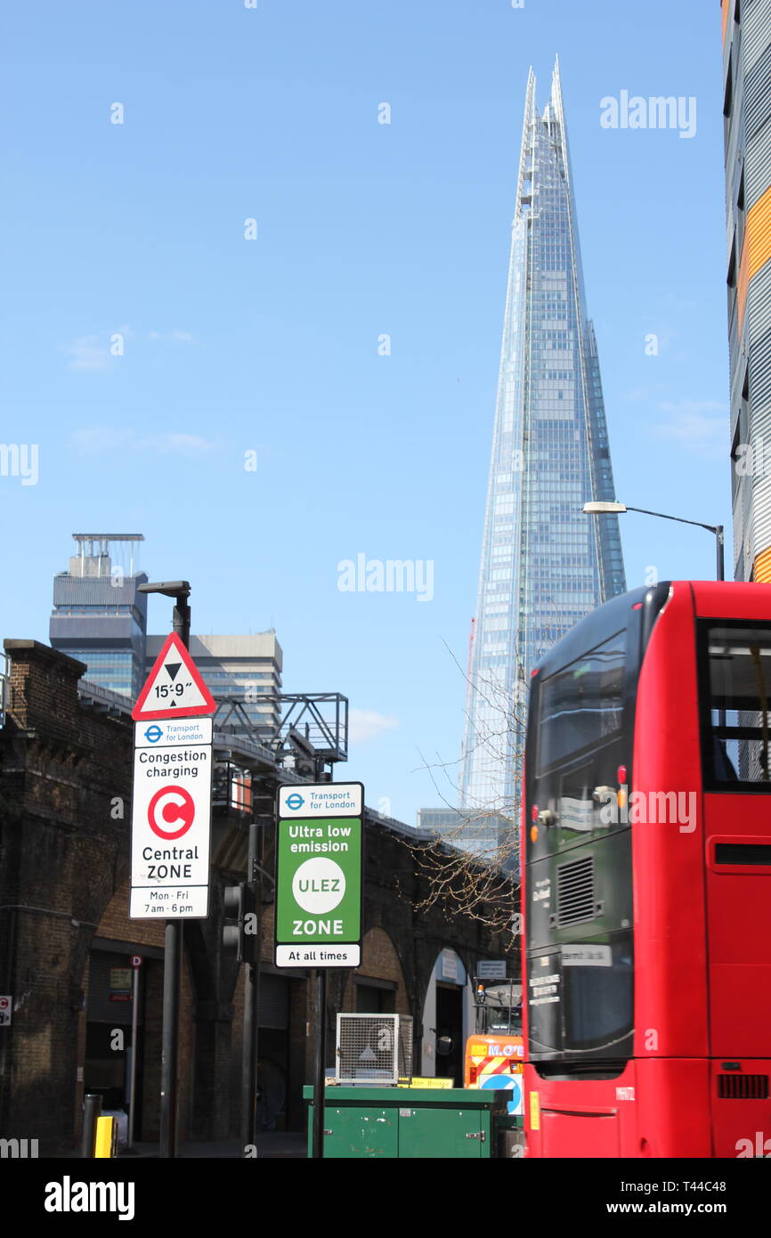 ULEZ London, UK - April 2019: ULEZ (ultra low emission zone) London ...