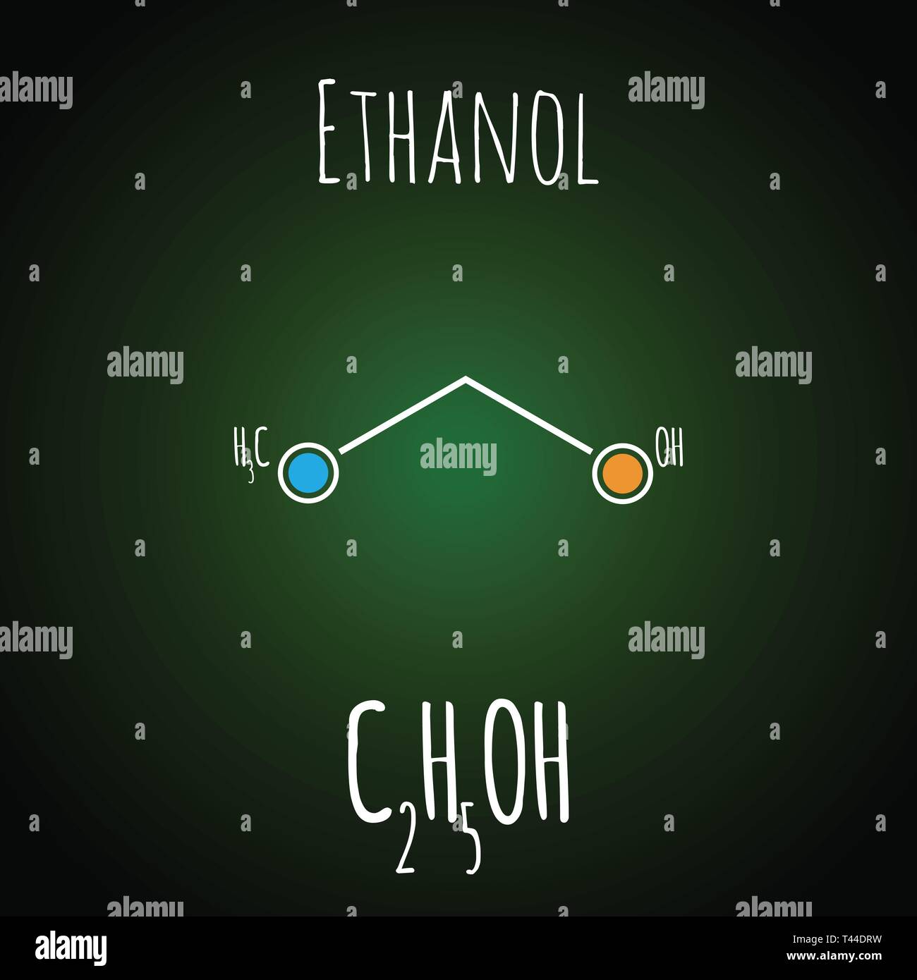 Skelettmuskulatur Formel von Ethanol. Alkohol Molekül. Chemie Vector ...