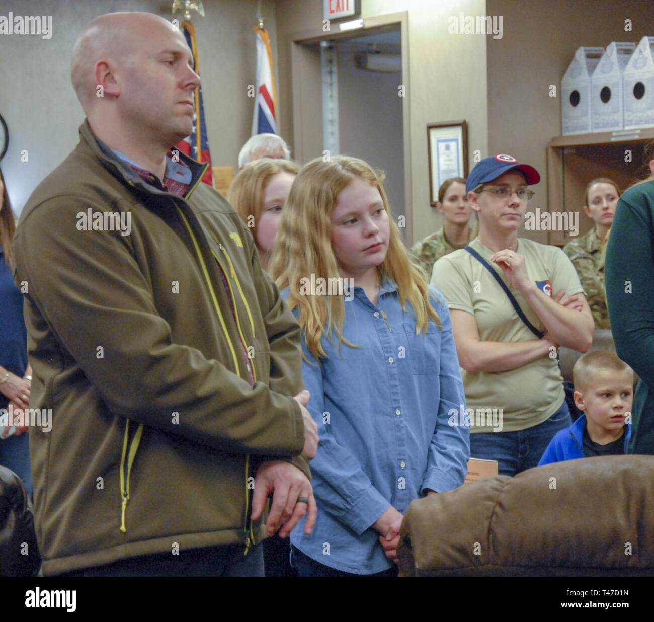 38Th Infantry Division Soldat, Maj. Andy Wathen steht neben seinen ...