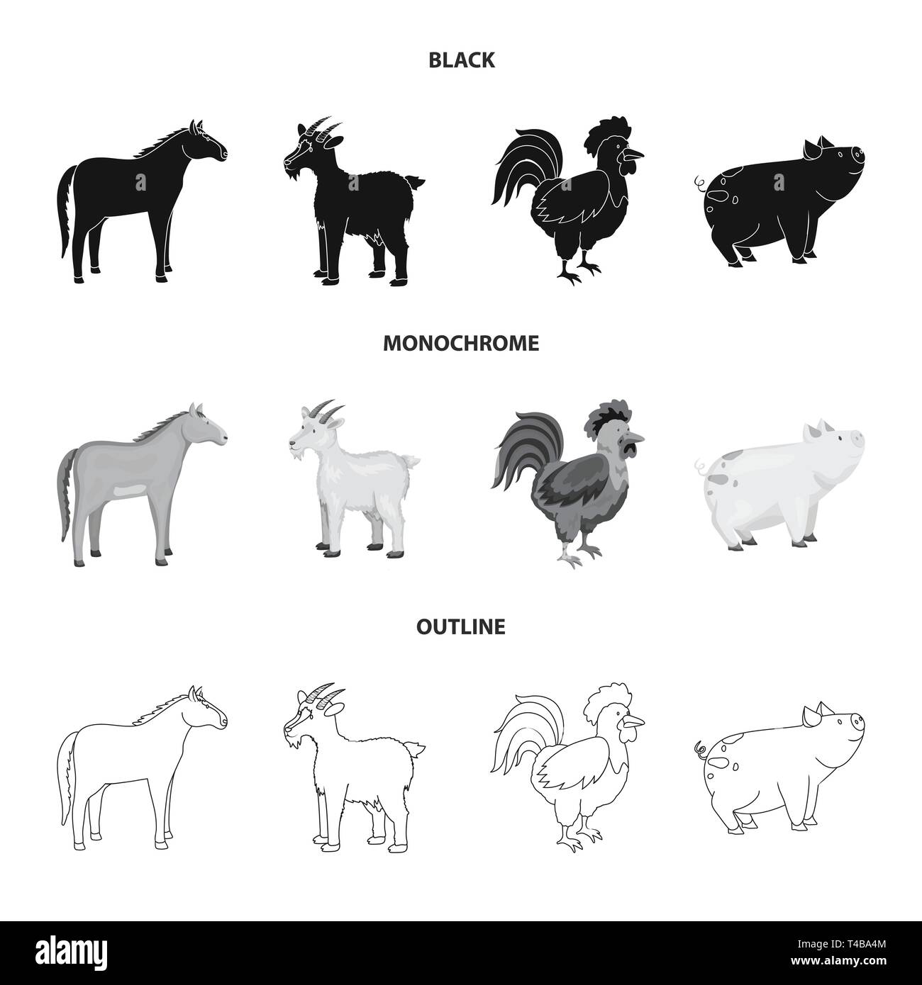 Isoliertes Objekt von Zucht- und Küche-Logo. Satz von Zucht- und ...