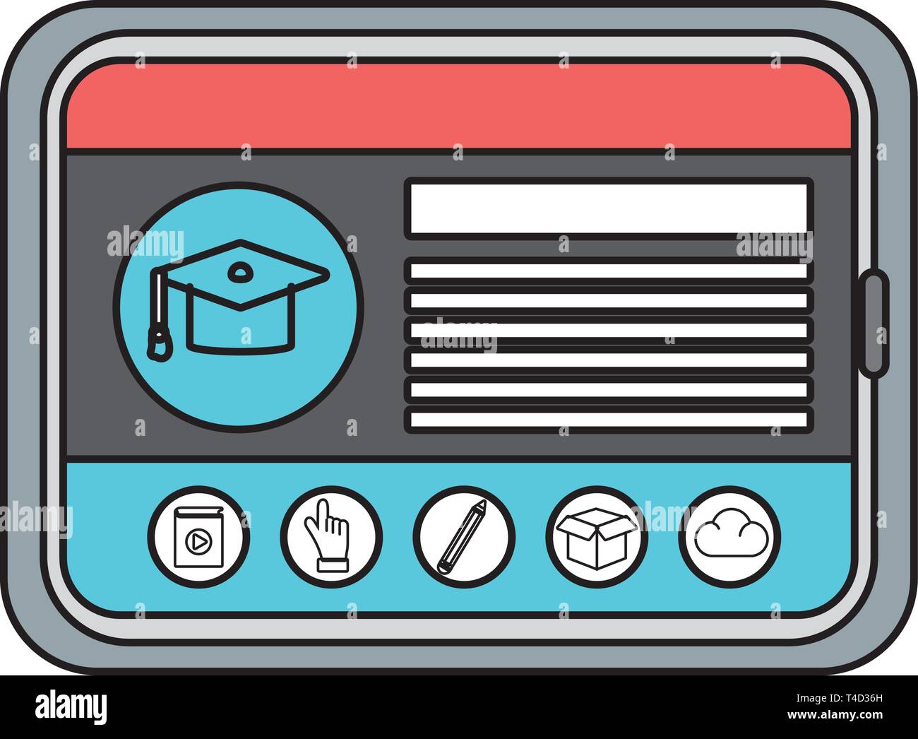 Technik gerät Tablet cartoon Vector Illustration graphic design Stock ...