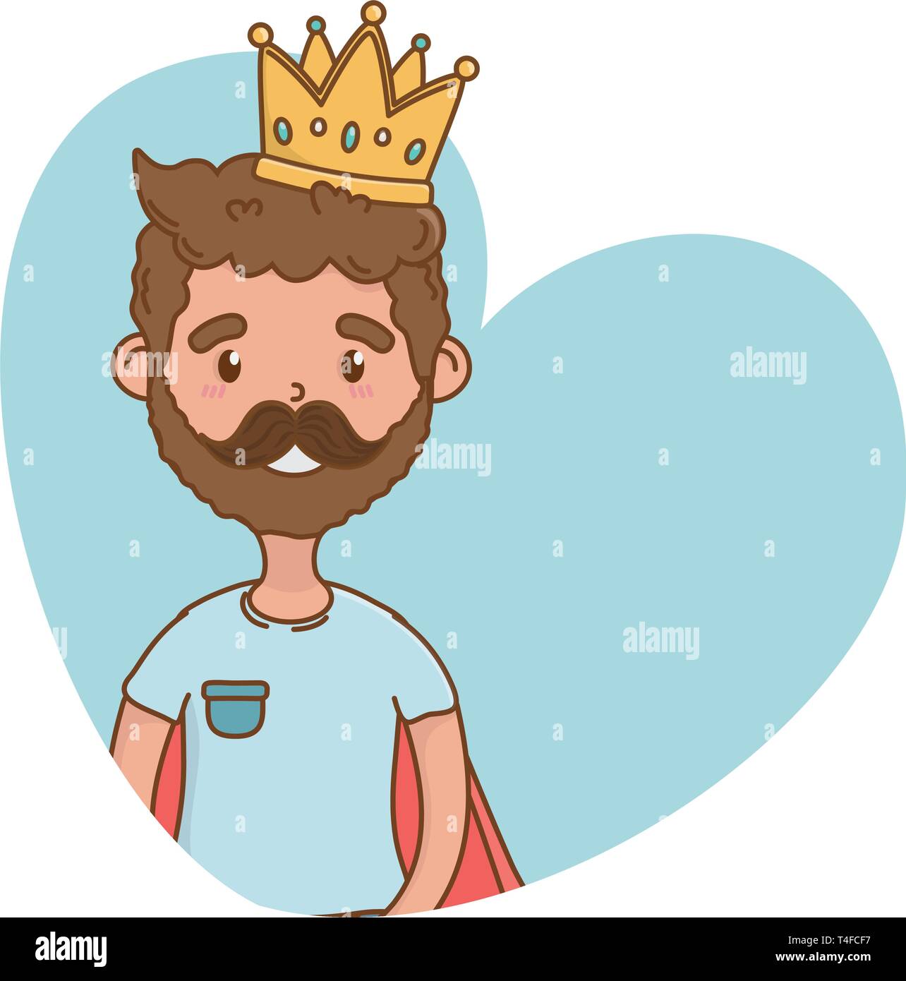 Mann mit Krone Symbol cartoon Bart Vector Illustration graphic design ...