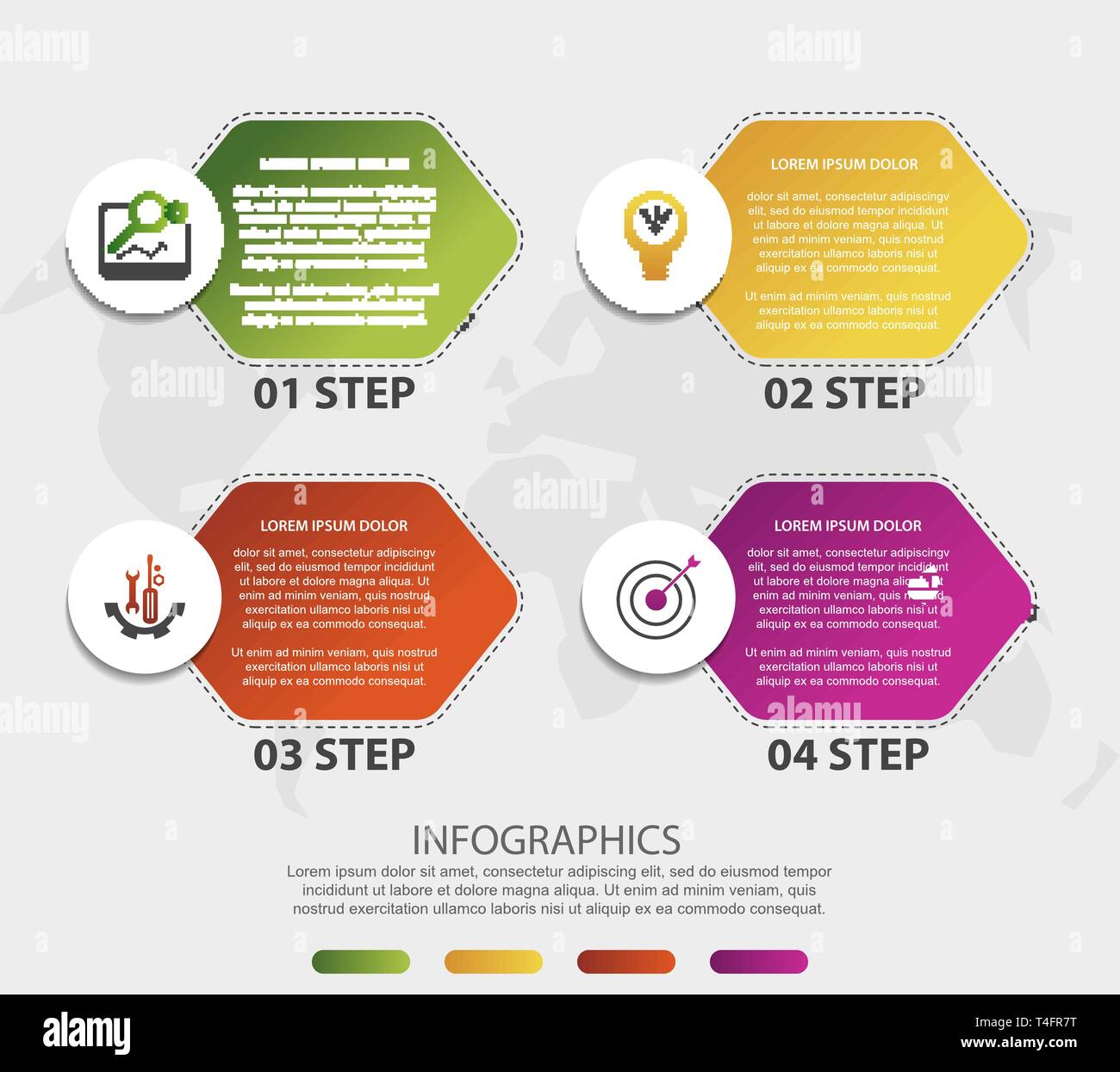 Moderne 3D-Vektor Illustration. Timeline Prozessablauf Infografik ...