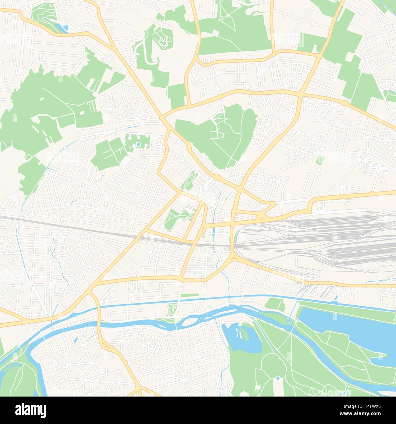 Druckbare Karte von Chelles, Frankreich mit Haupt- und Nebenstraßen und ...