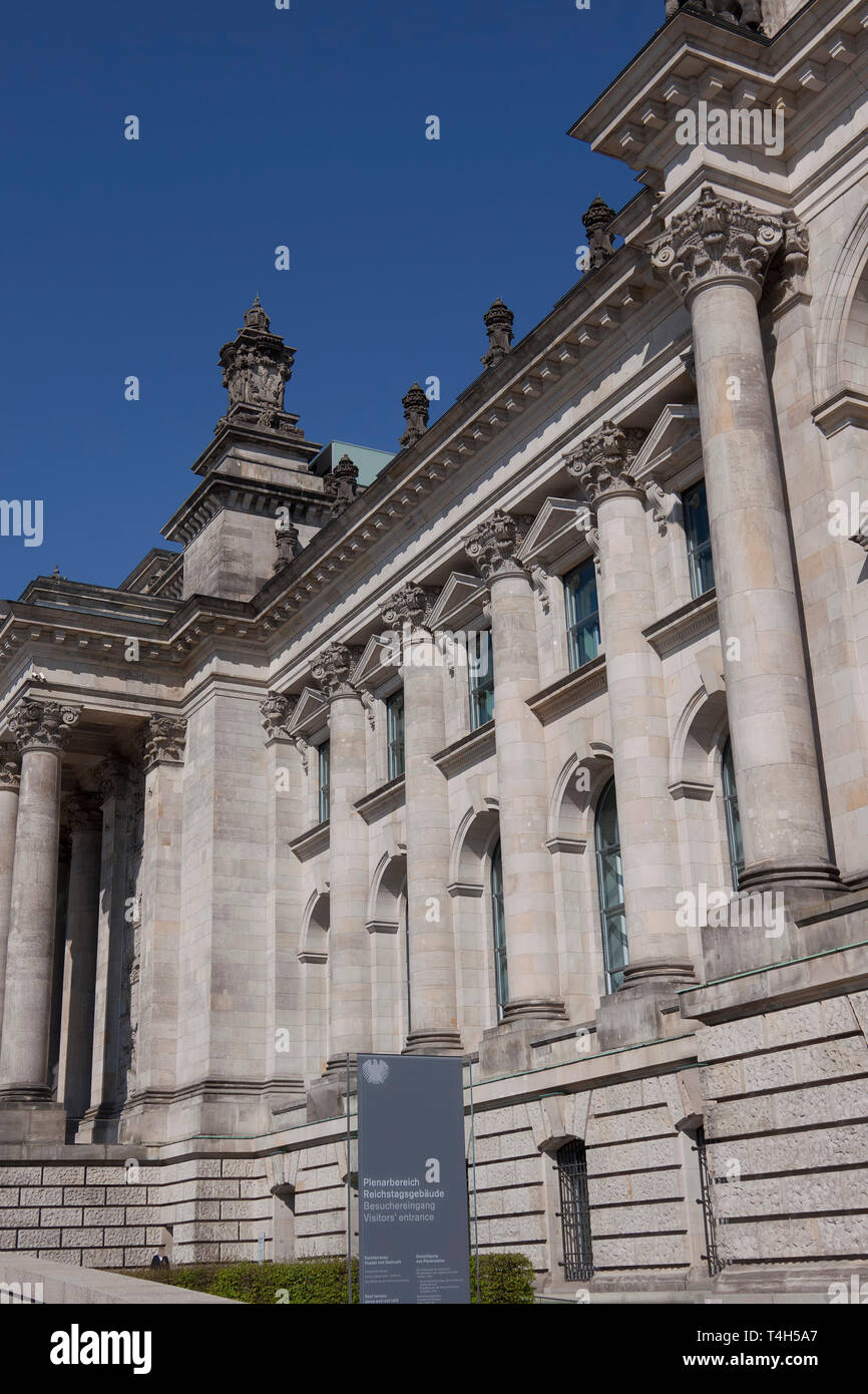Reichstag, historischen Gebäude in Berlin, Deutschland, gebaut im Reichstag (Deutsch: Reichstag ...