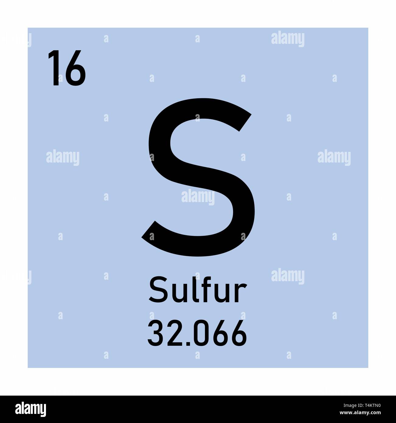 Abbildung: Periodensystem Element Schwefel Symbol auf weißem ...