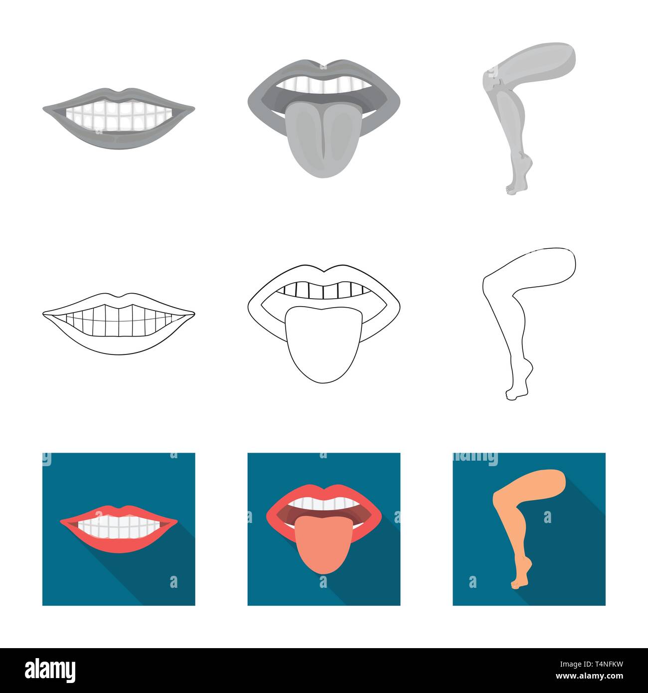 Vector Illustration von Körper und Symbol. Satz von Körper und Anatomie ...