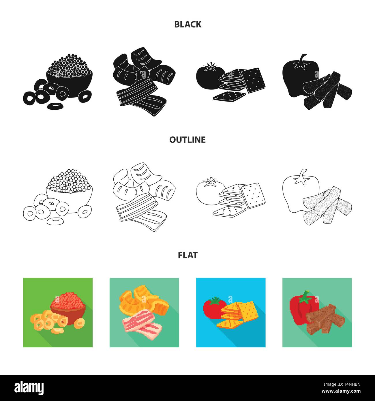 Vector Illustration von Geschmack und seasonin Symbol. Sammlung von ...