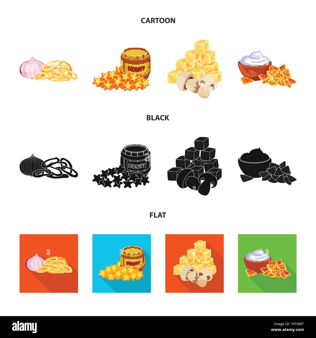 Vector Illustration von Geschmack und seasonin Symbol. Sammlung von ...