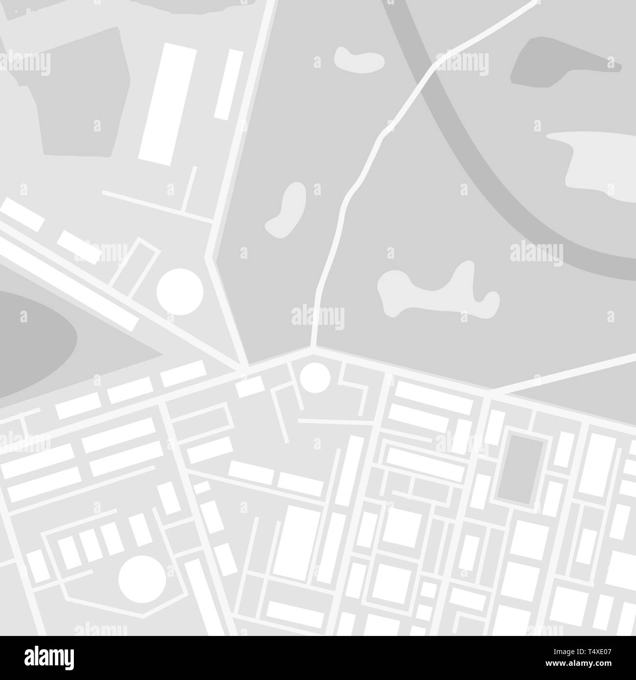 Stadt suburban Map in Schwarz und Weiß. Abstrakte allgemeine Karte mit ...