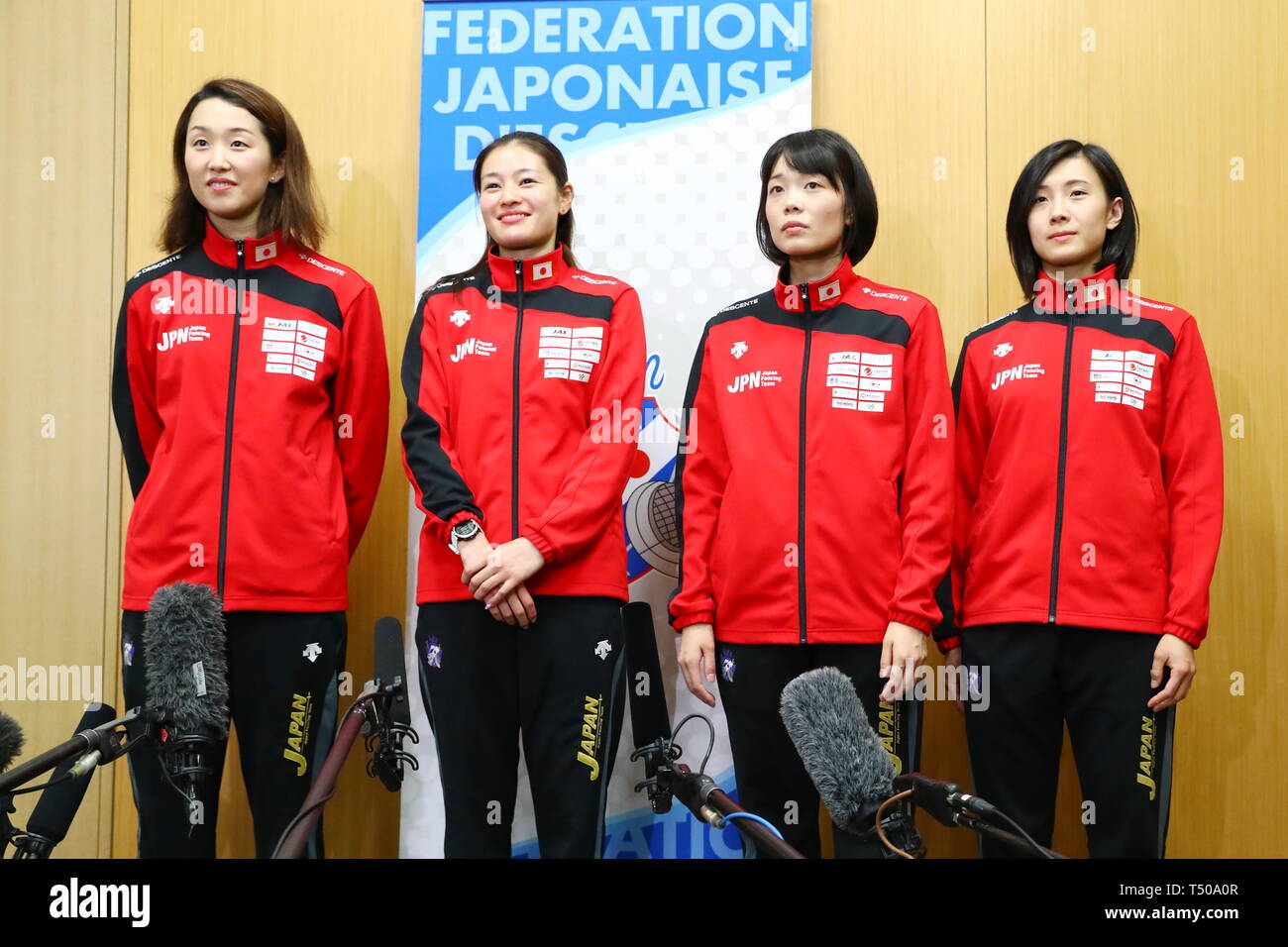 Ajinomoto National Training Center, Tokyo, Japan. 19 Apr, 2019. (L - R ...