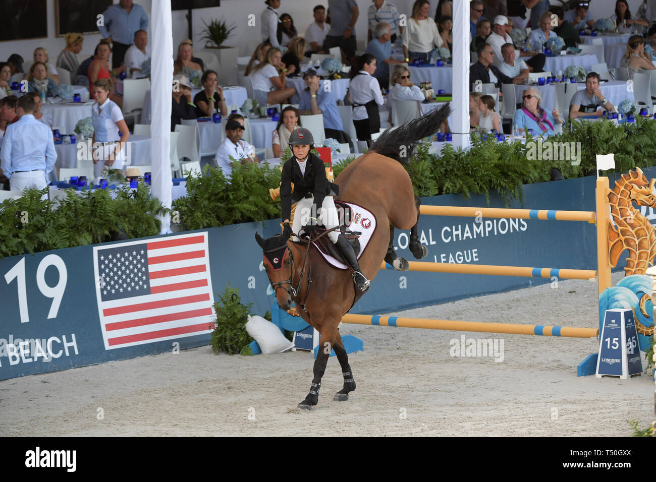 Miami Beach, Florida, USA. 19. Apr 2019. Georgina Bloomberg am Longines ...