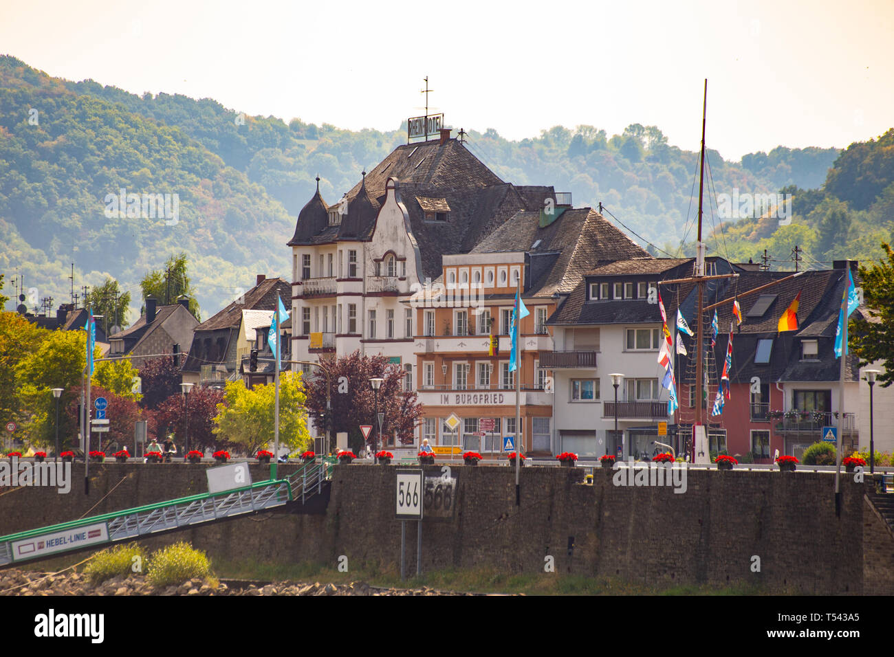 BAD SALZIG, Deutschland - 3. SEPTEMBER 2018: Blick auf den ...