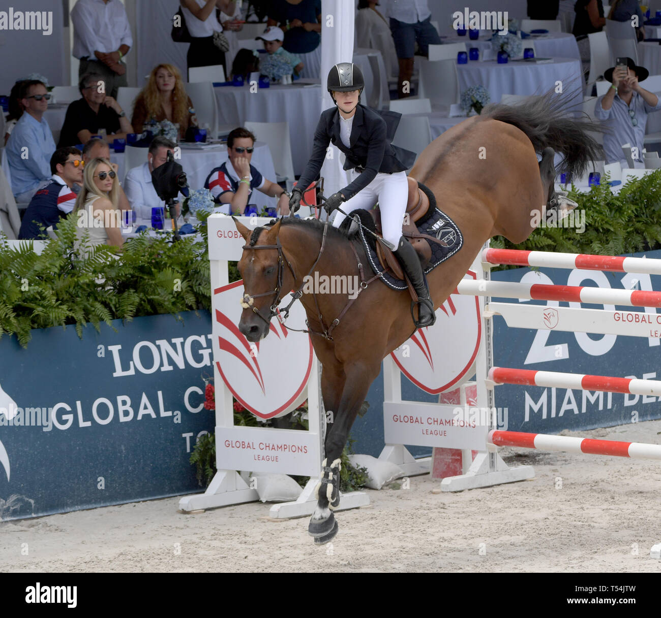 Miami, USA. 20 Apr, 2019. Jennifer Gates in der longines Global ...