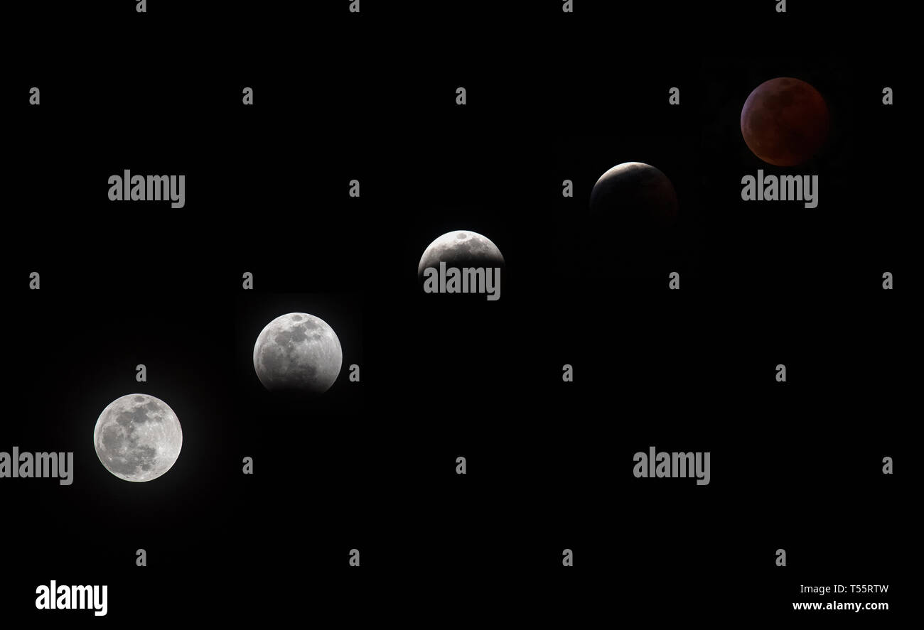 Das zusammengesetzte Bild im Mondzyklus Stockfotografie - Alamy