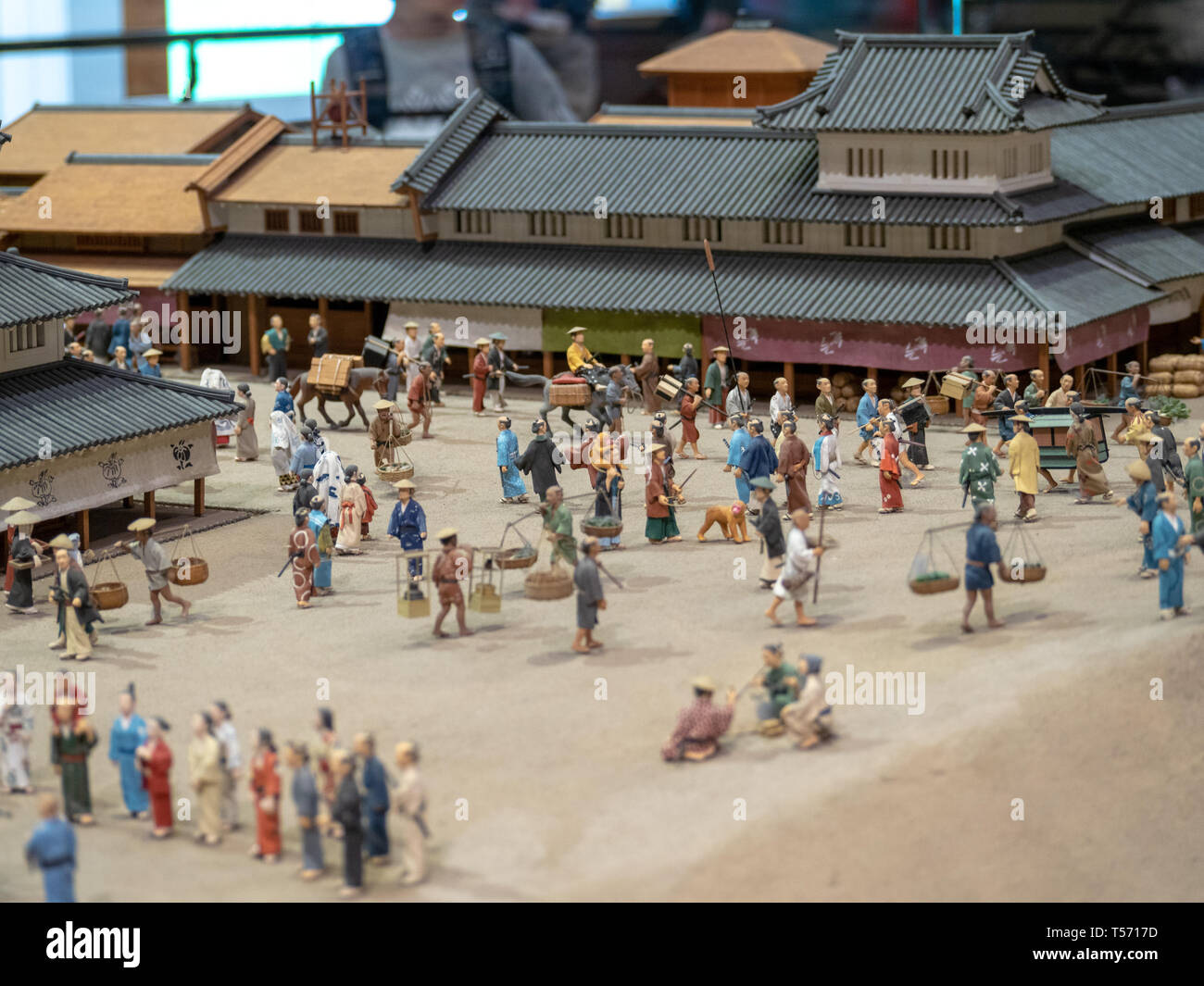 Tokyo, Japan - 14 April 2019: Miniaturen der Edo Tokyo Museum. Das Edo ...