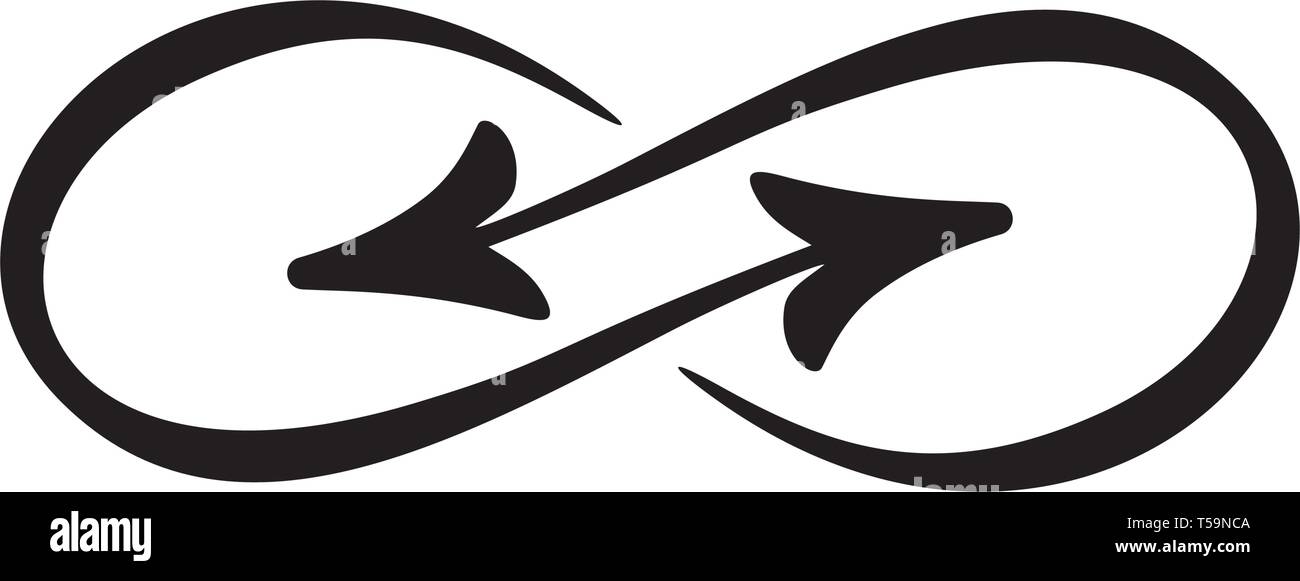 Infinity Vector illustration symbol Pfeile. Hand gezeichnet Tinte ...