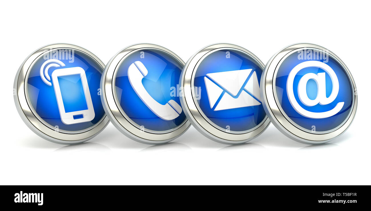 Contact buttons set email -Fotos und -Bildmaterial in hoher Auflösung ...