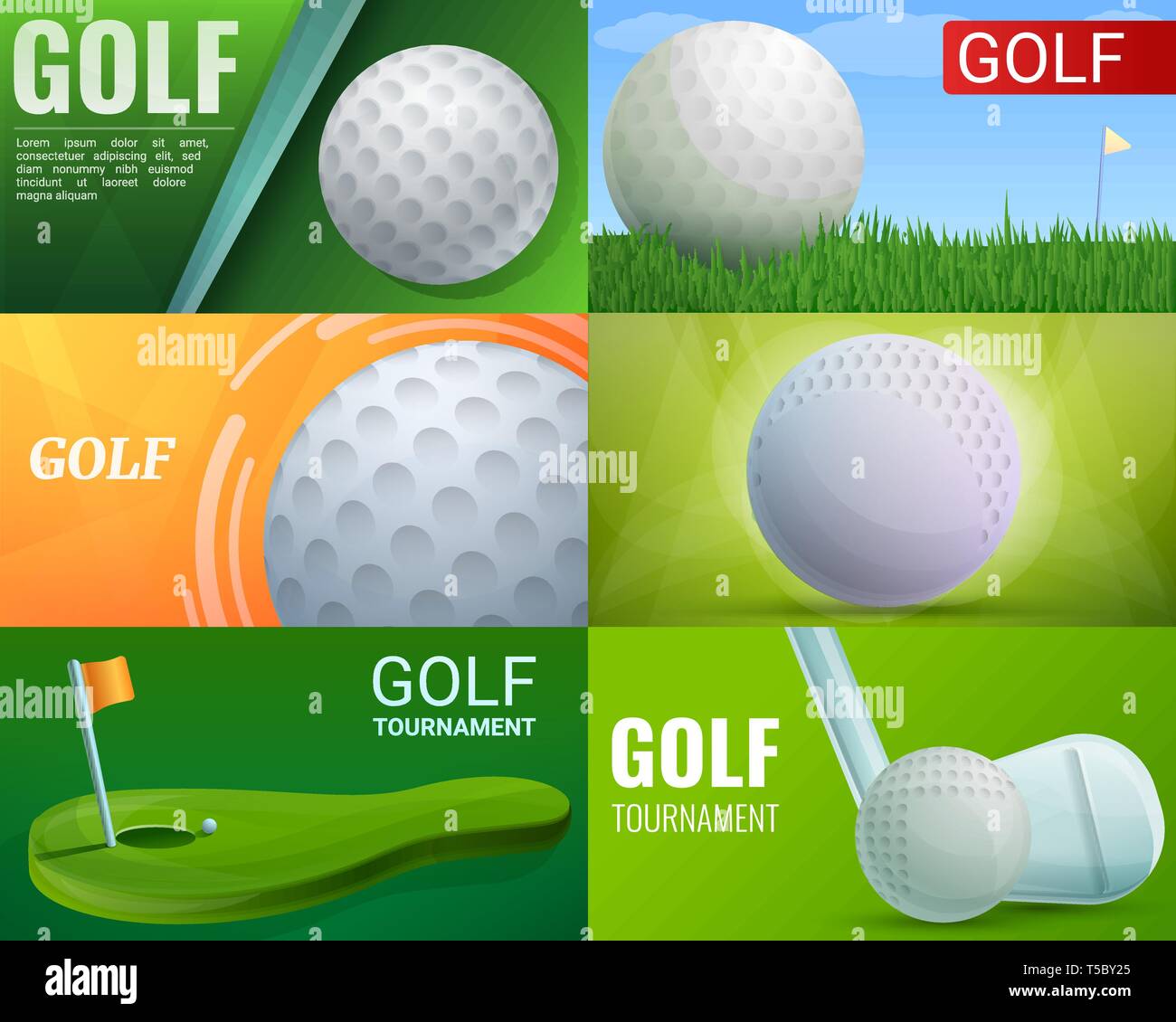 Golf Banner ist. Cartoon Illustration des Golfs vektor Banner für Web ...