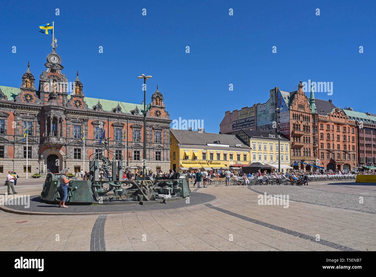 Die Malmö Radhus, das schöne alte Rathaus in der Platz Stortorget, der ...