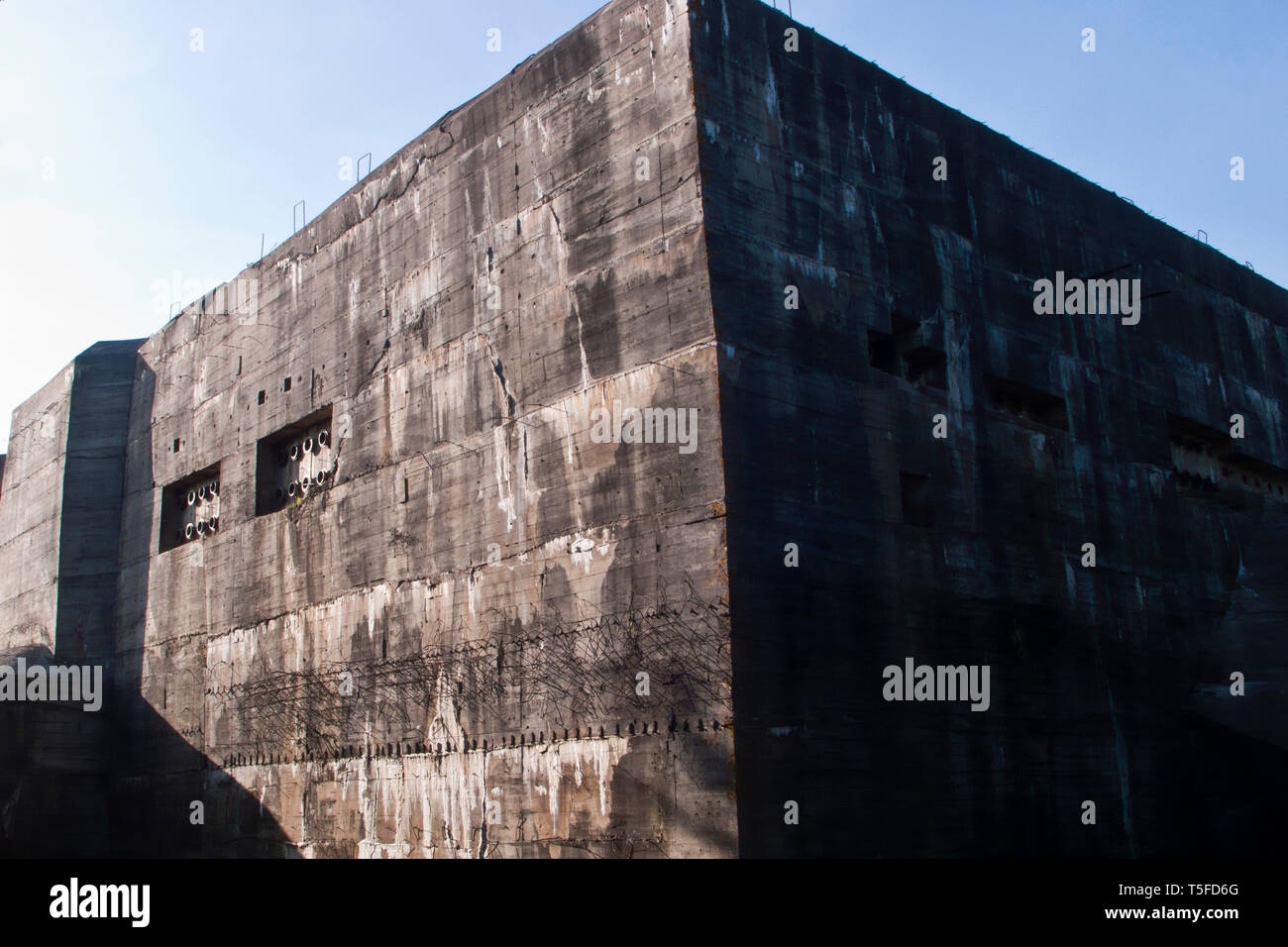 Die Außenseite des Deutschen gebaut Kriegszeiten Bunker, Blockhaus d ...