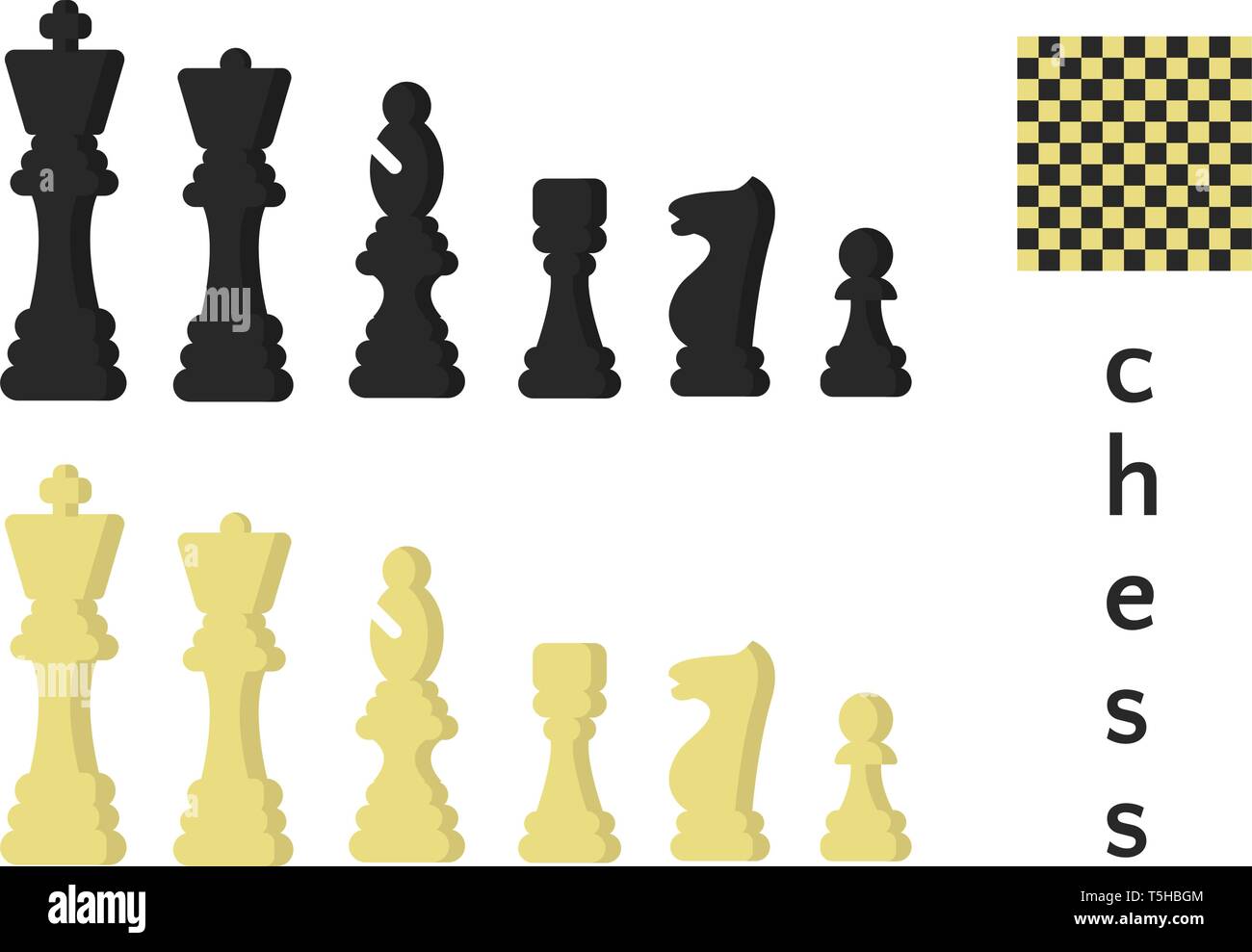Schachfigur flachbild Icons, Schachbrett Vector Illustration Stock ...