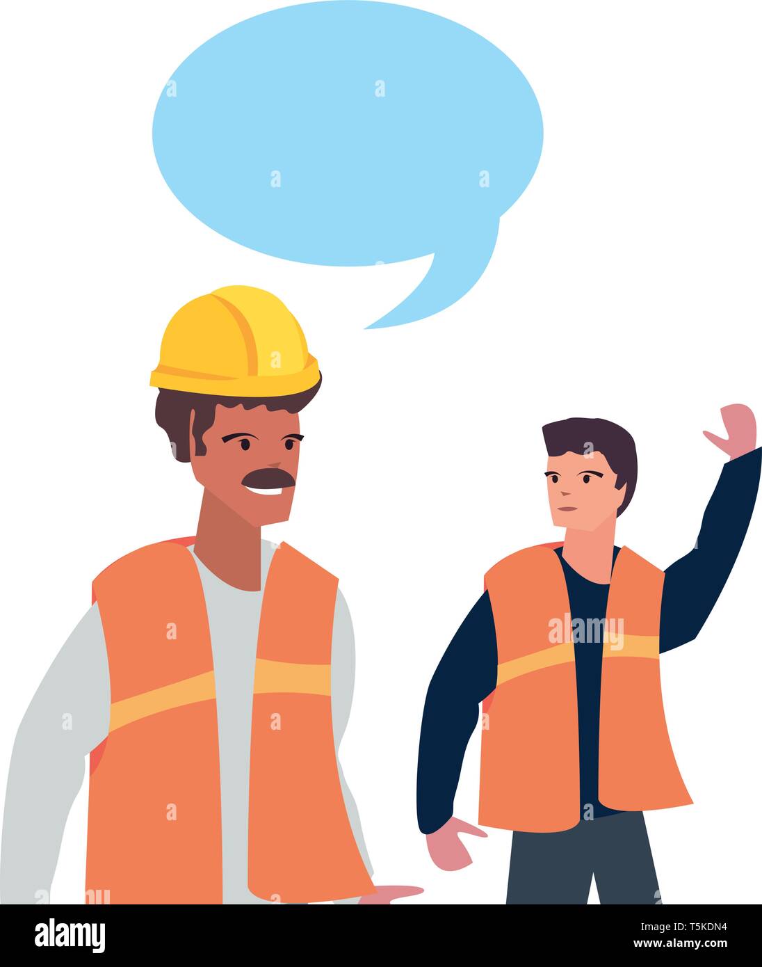 Männer Erbauer sprechen Tag der Arbeit Vector Illustration Stock ...