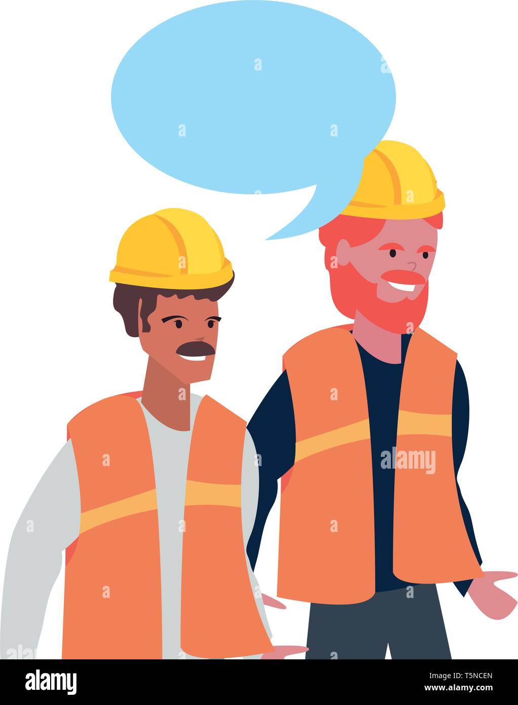 Männer Erbauer sprechen Tag der Arbeit Vector Illustration Stock ...