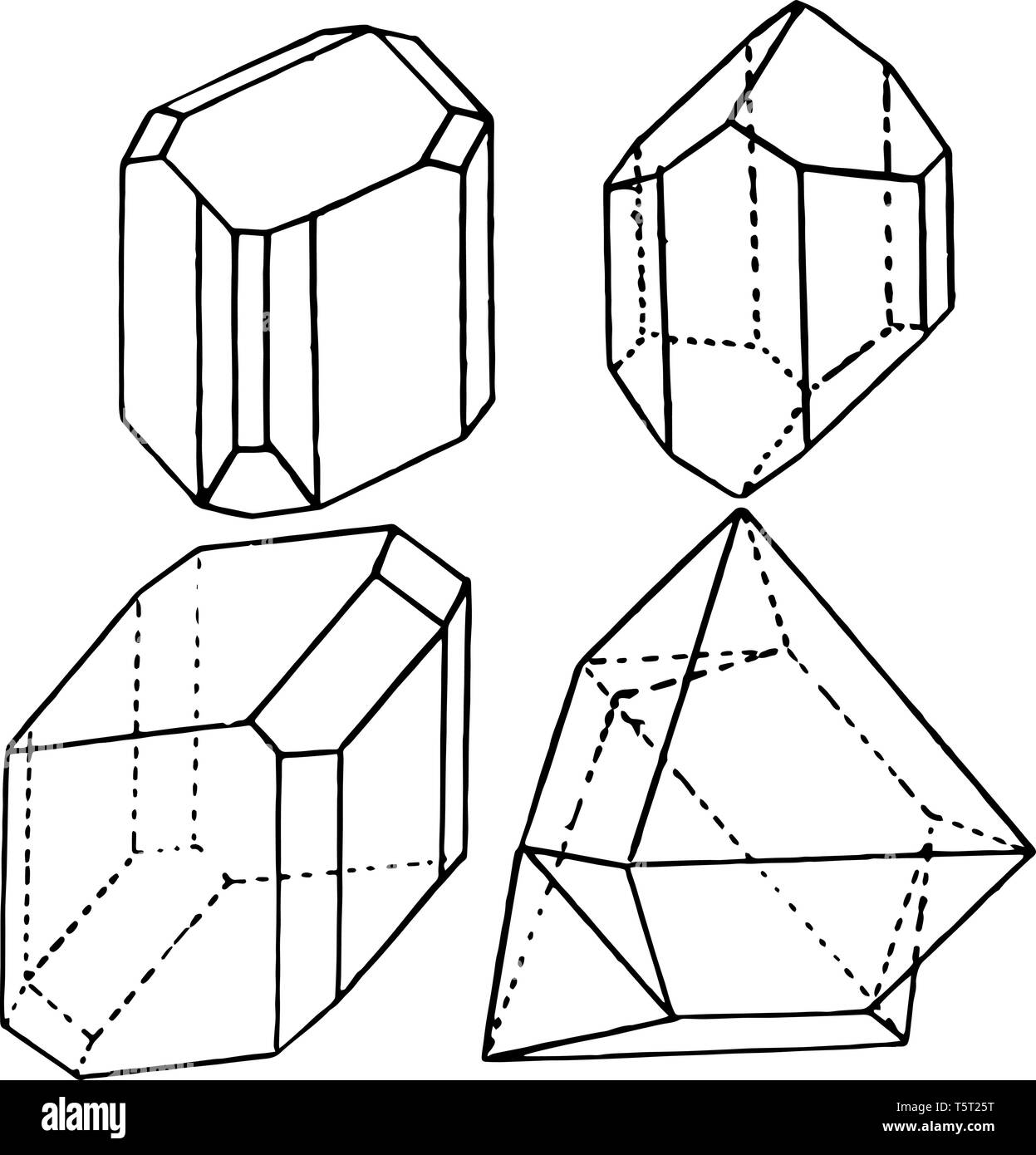 Ein Bild, das verschiedene Diagramme von Triklin Formen, vintage ...