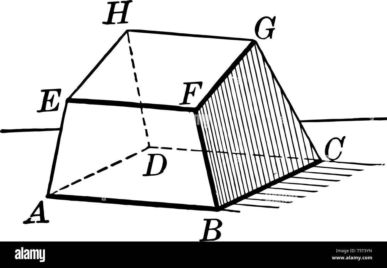 Ein hexaeder-polyeder Diagramm mit 6 Gesichter, vintage Strichzeichnung ...