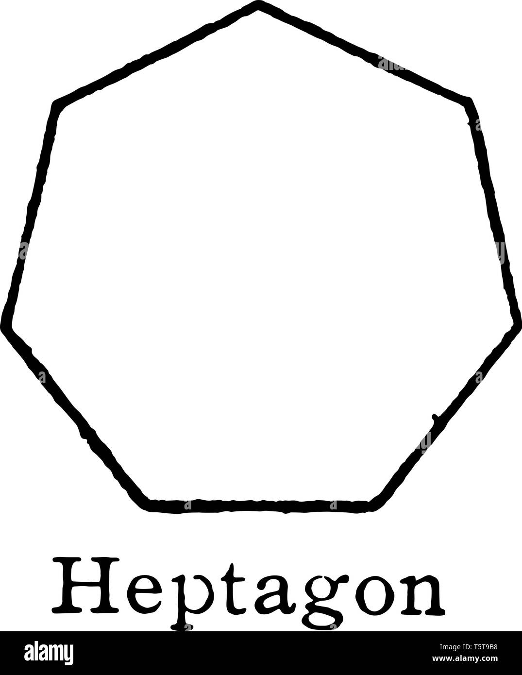 Ein heptagon ist ein Polygon mit sieben Seiten und sieben Winkeln. Alle ...