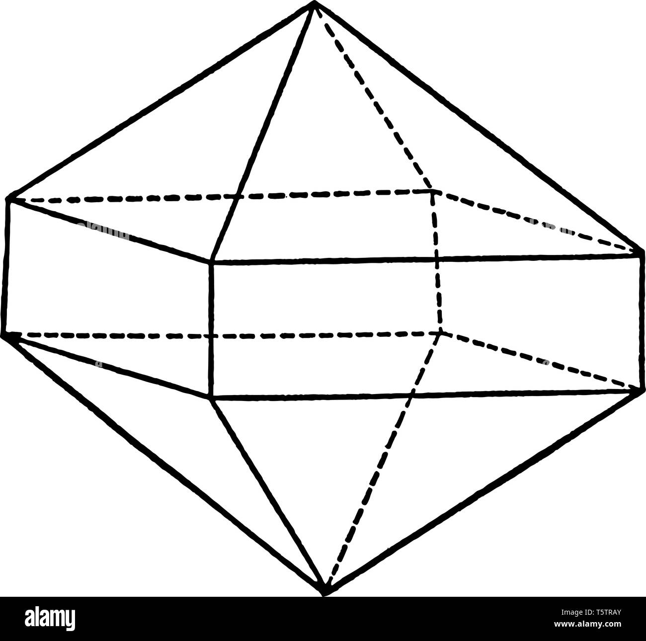 Dieses Diagramm stellt Union einer Pyramide und einem Prisma in der ...