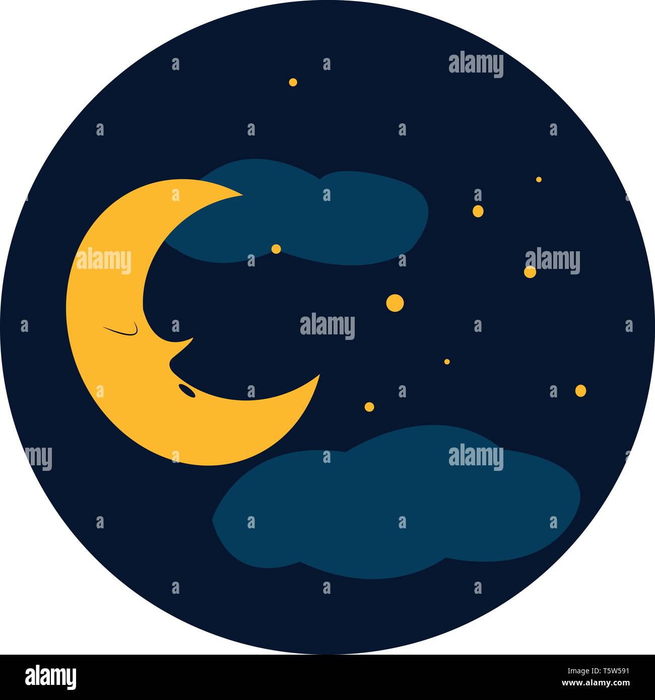Clipart von Blue Sky mit Stern und Mond Vektor- oder Farbe Abbildung ...
