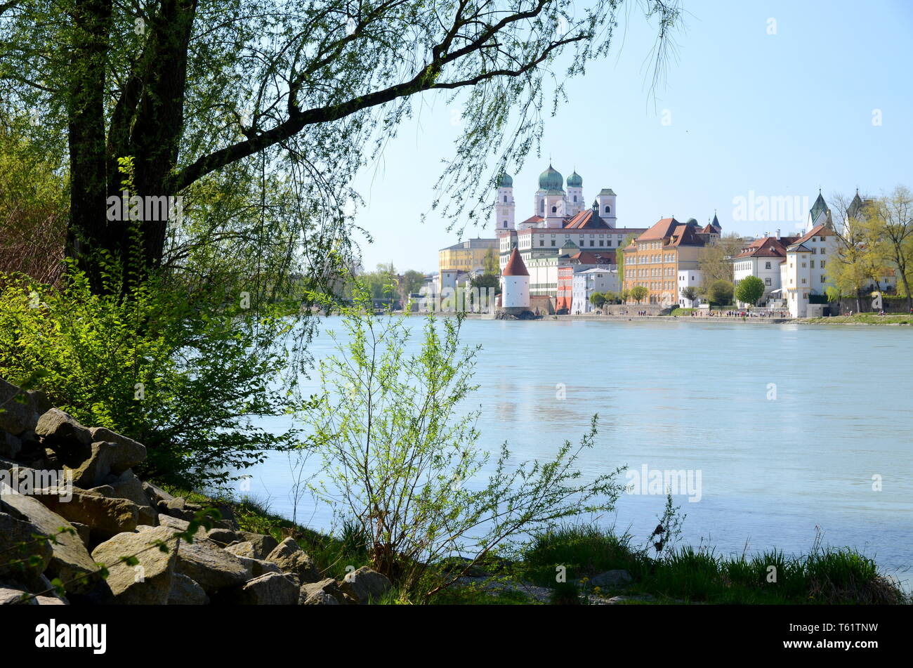Der Zusammenfluss Der Drei Flã¼sse Donau Stockfotos und -bilder Kaufen ...